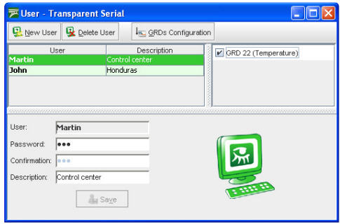 Transparent serial port