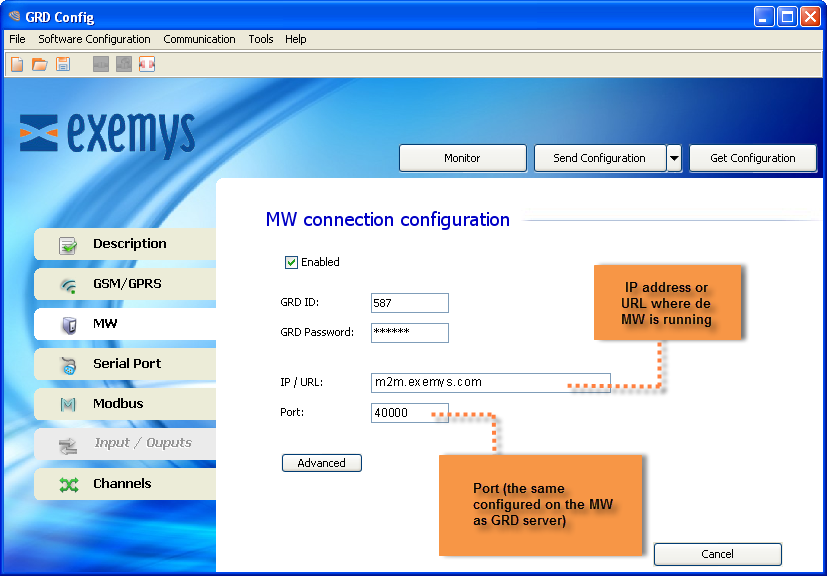 Enabling the connection with MW